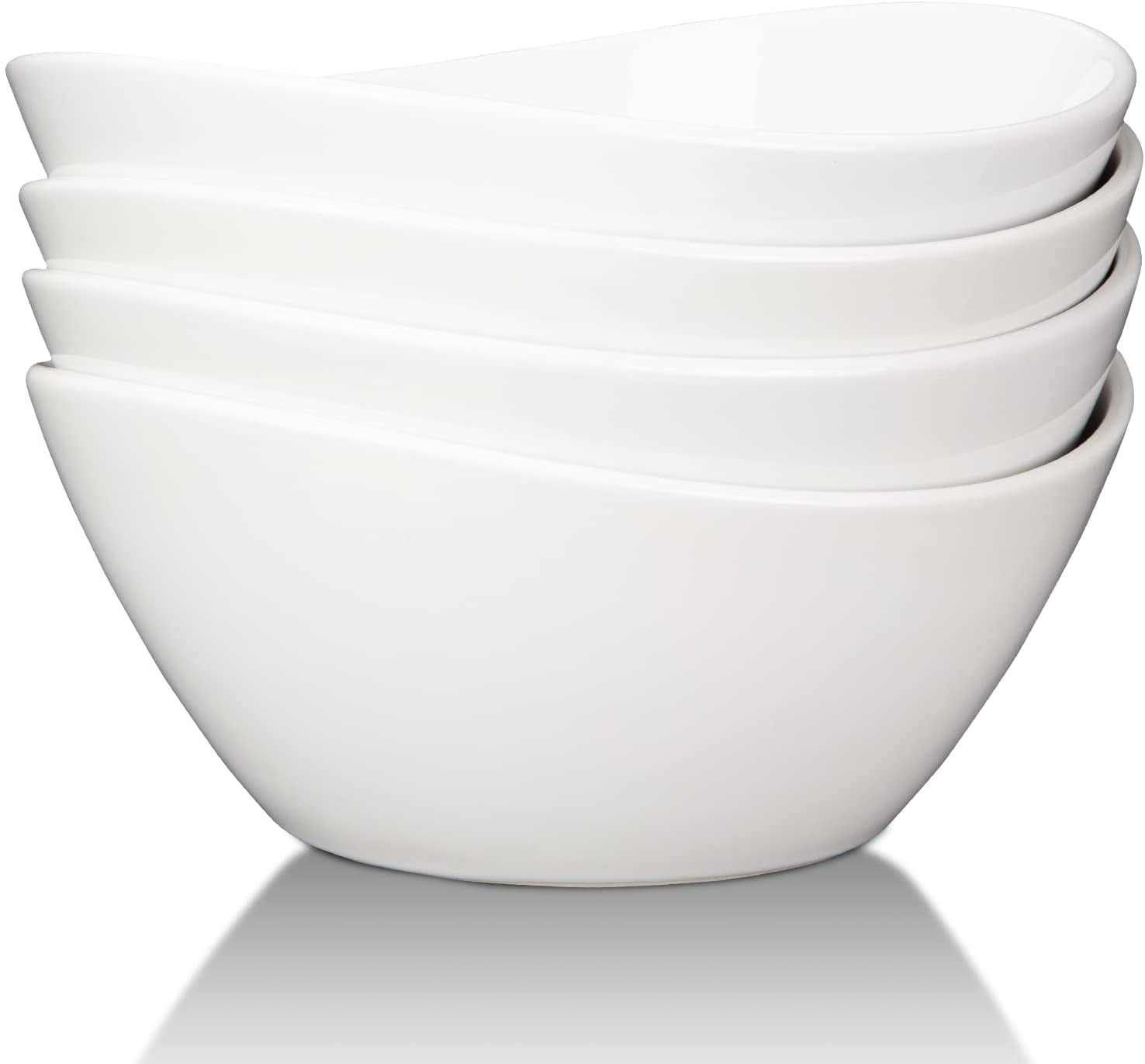 GOGRANT, 42oz Porcelain Bowls Set of 4, 8 Inch Large Oval Ceramic ...