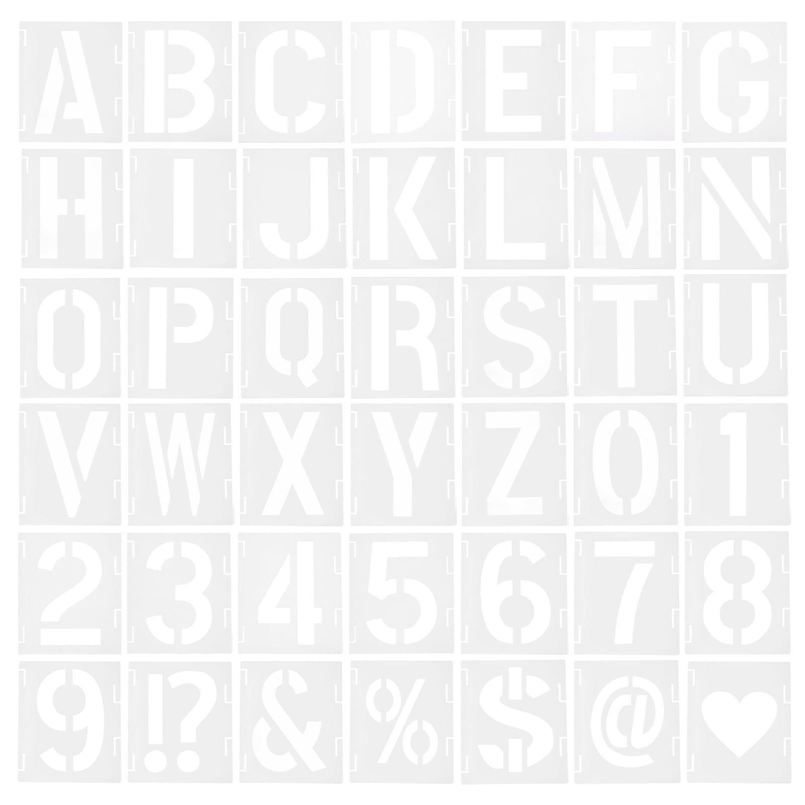 42pcs 1 Inch Letter Stencils Alphabet Number Stencil Reusable Plastic ...