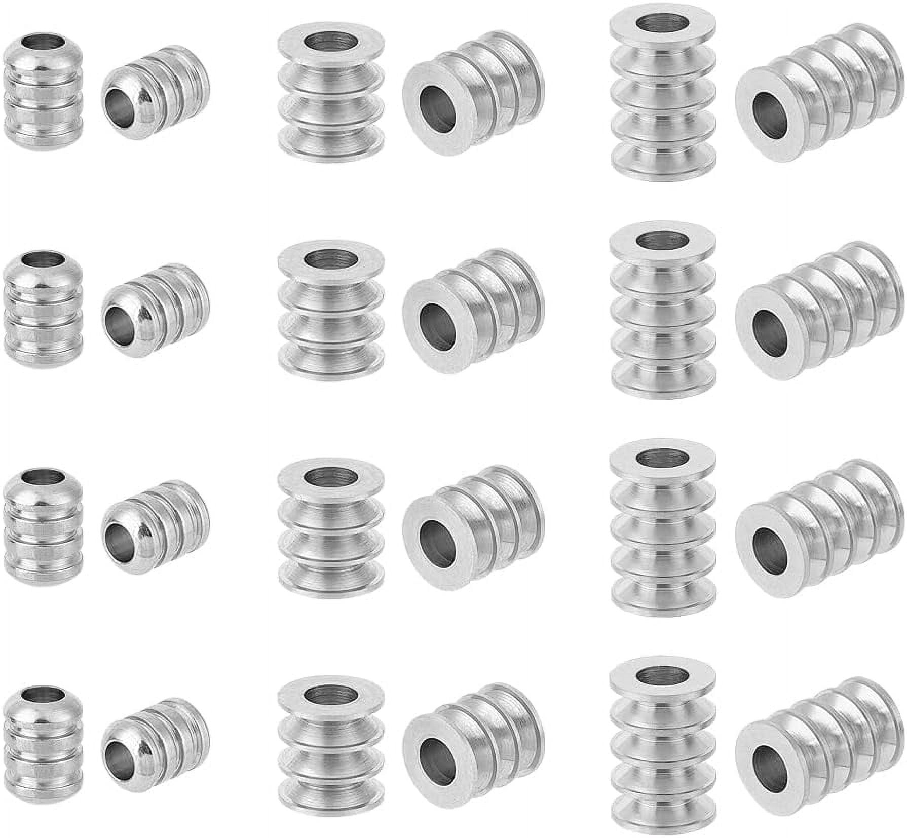42pcs 3 Style Stainless Steel Column Beads 2.84mm Large Hole Beads for ...