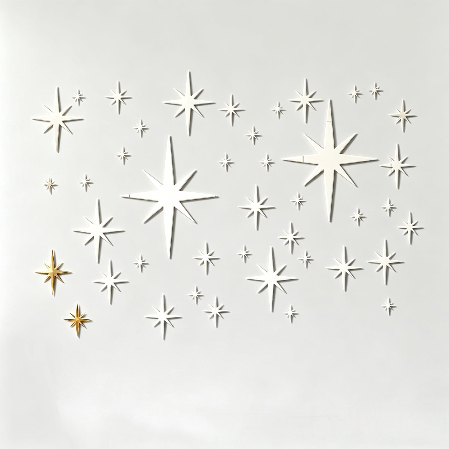 42pcs Acrylic Star Mirror Wall Sticker Removable Waterproof with ...