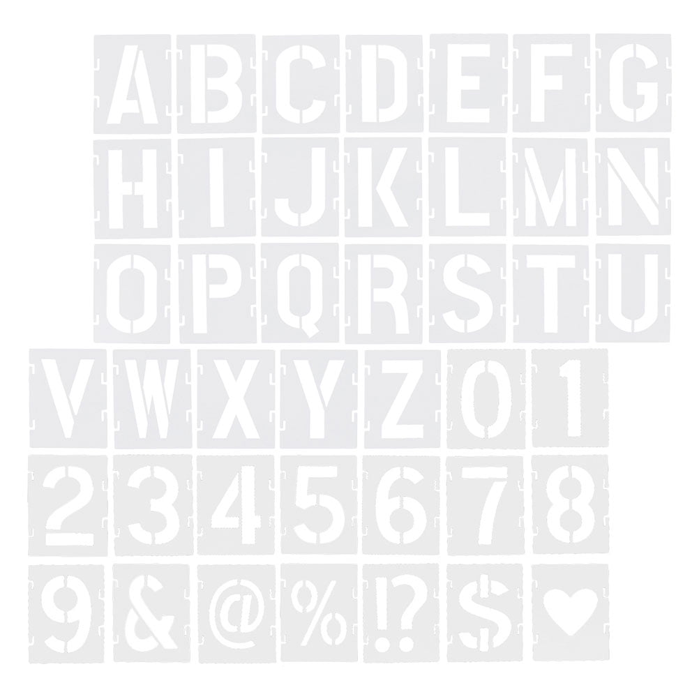 42pcs Alphabet Drawing Templates Pet Stencils For Wood Wall Fabric Rock ...