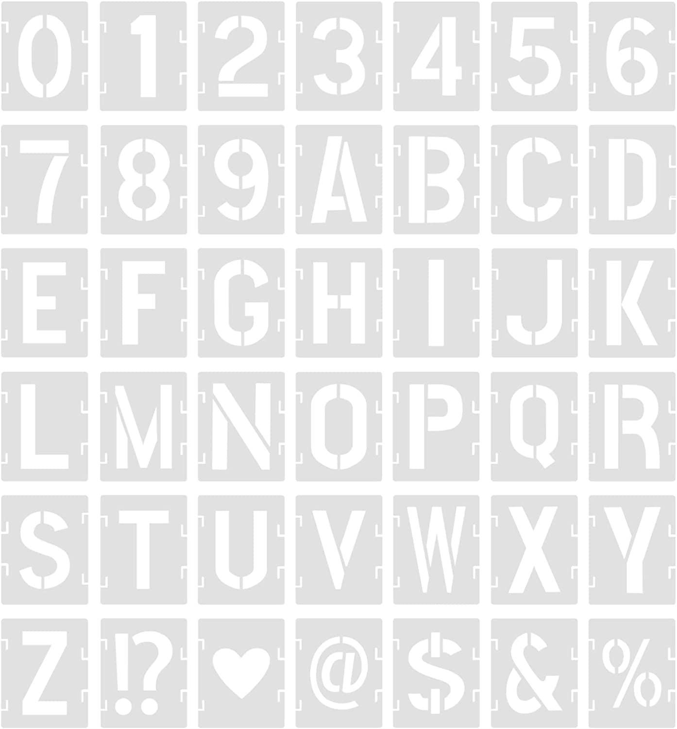 42pcs Letter Stencils, 1 inch Reusable Plastic Letter Number Templates ...