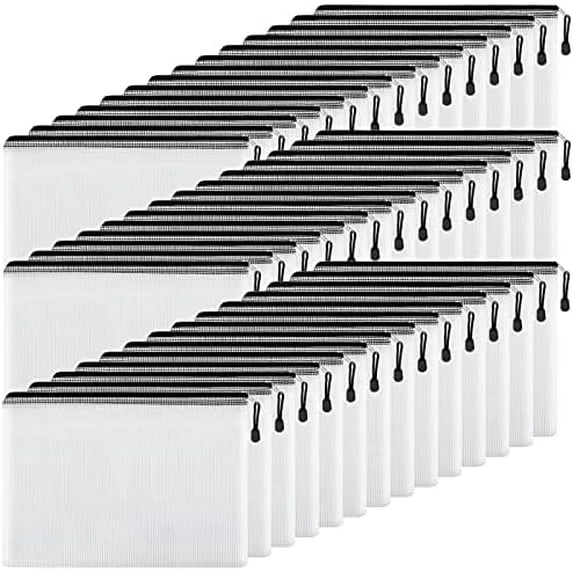 42pcs Mesh Zipper Pouch, Black Waterproof Zipper Bags for Organizing ...