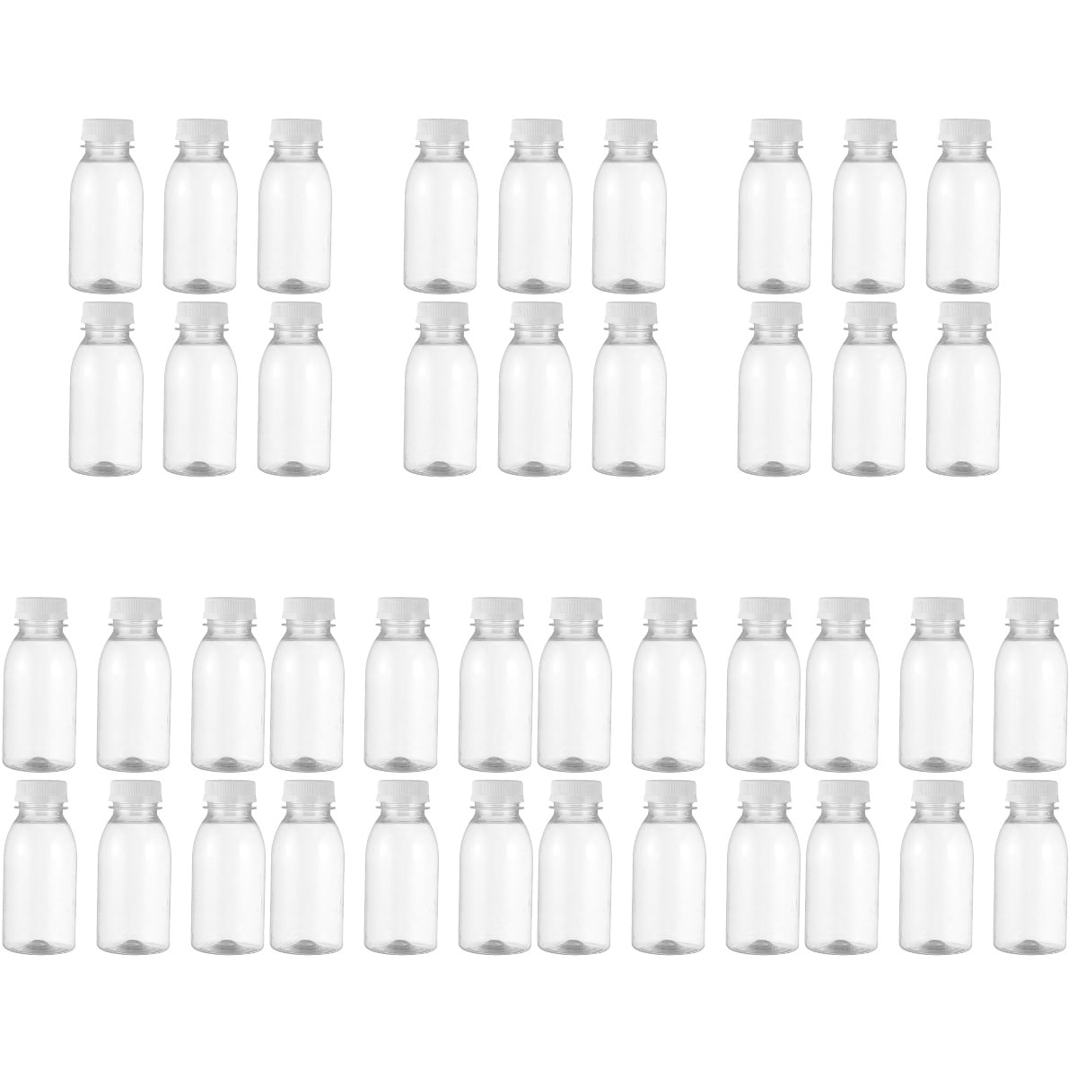 42pcs Plastic Juice Bottles With Caps Clear Empty Reusable Water Bottles