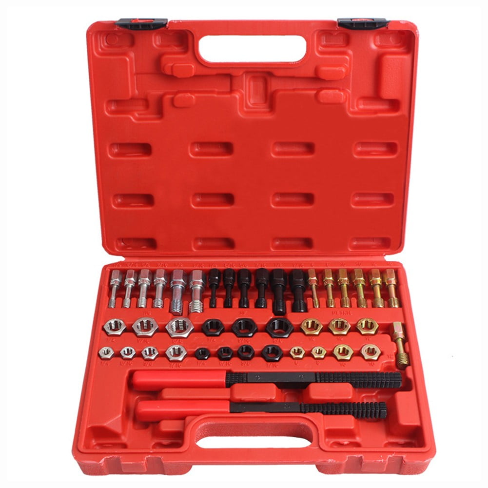 42pcs Re-Thread Repair Tool Inserts Unc/Unf& Metric,Taps,Dies Files ...