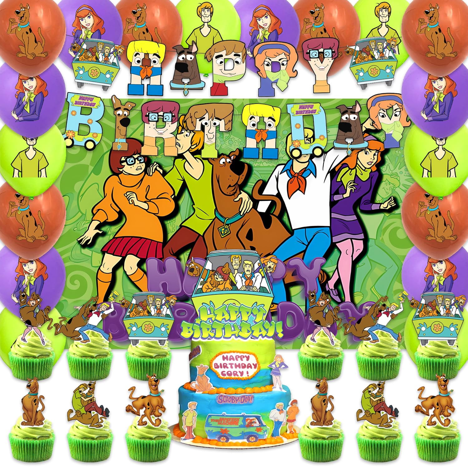 42pcs Soby BirthdayEGSC Party Supplies Pack Includes，Banner，Cake Topper ...