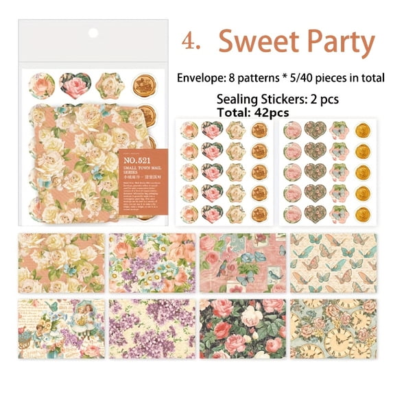 42pcs Vintage Themed Envelopes with Peel and Seal Stickers | Suitable ...