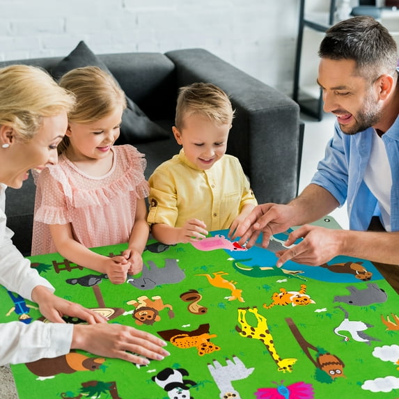 42pcs Zoo Scene Felt Storyboard Set Educational Toy Creative Gift ...