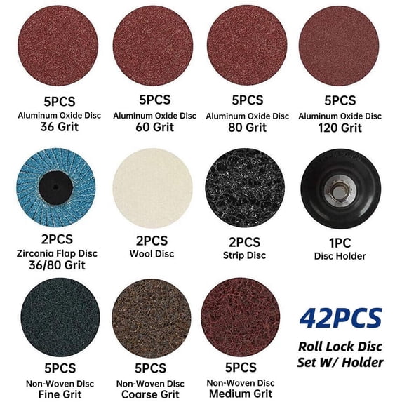 42x 2 in Lock Sanding Discs w/ Holder Die Grinder Quick Change Surface ...