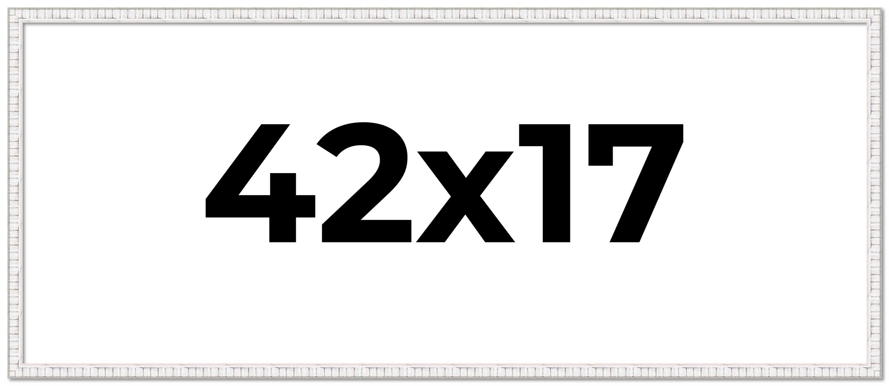 42x17 Frame White Scuffed Rustic Solid Wood Picture Frame | 0.75 Inch ...