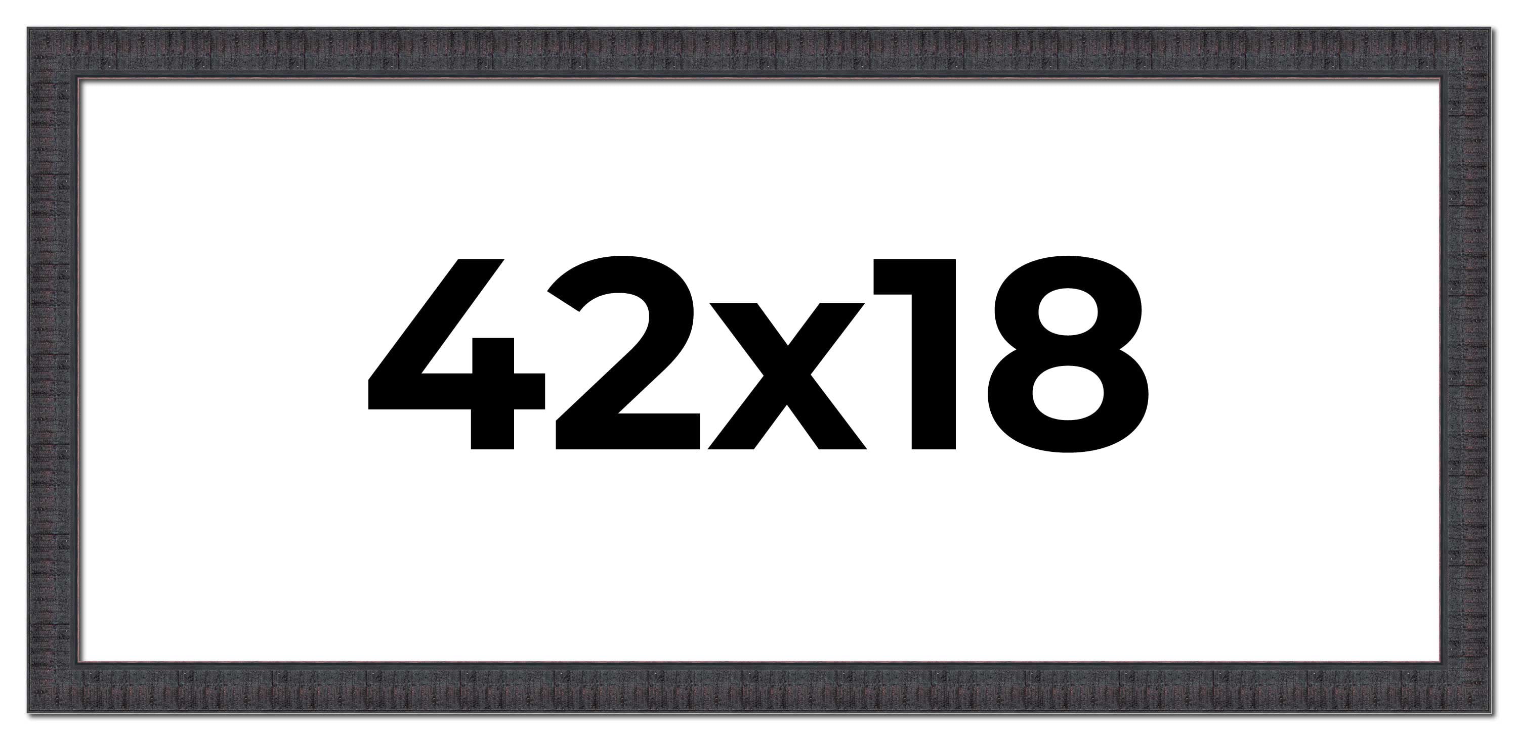42x18 Frame Brown Rustic Solid Wood Picture Frame 1.5 Inches Wide ...