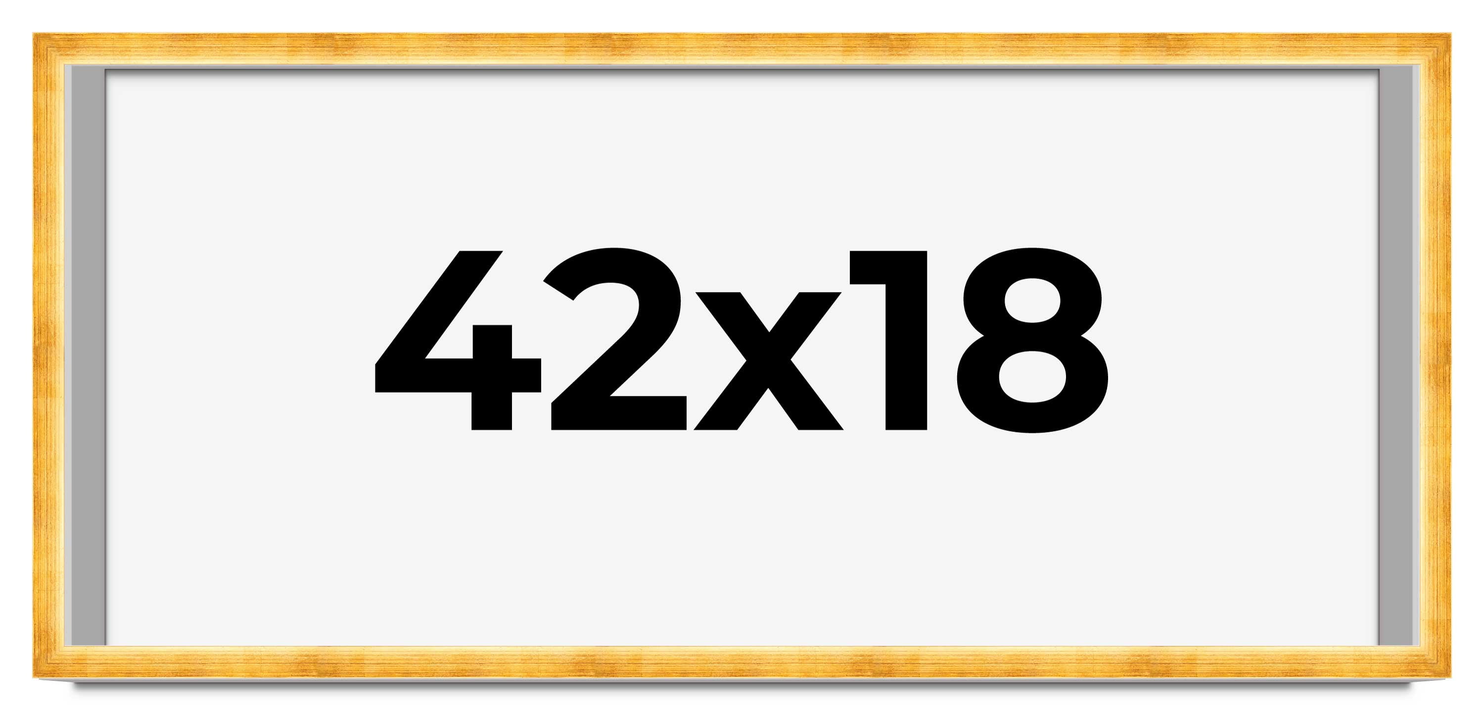 42x18 Shadow Box Frame Gold | 1.625 Inches Deep Real Wood Traditional ...