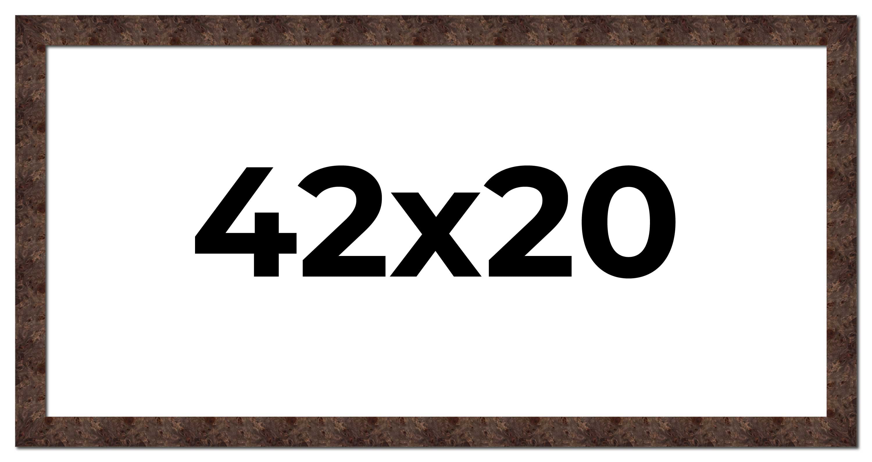 42x20 Frame Brown Burl Real Wood Picture Frame Width 1.625 Inches ...