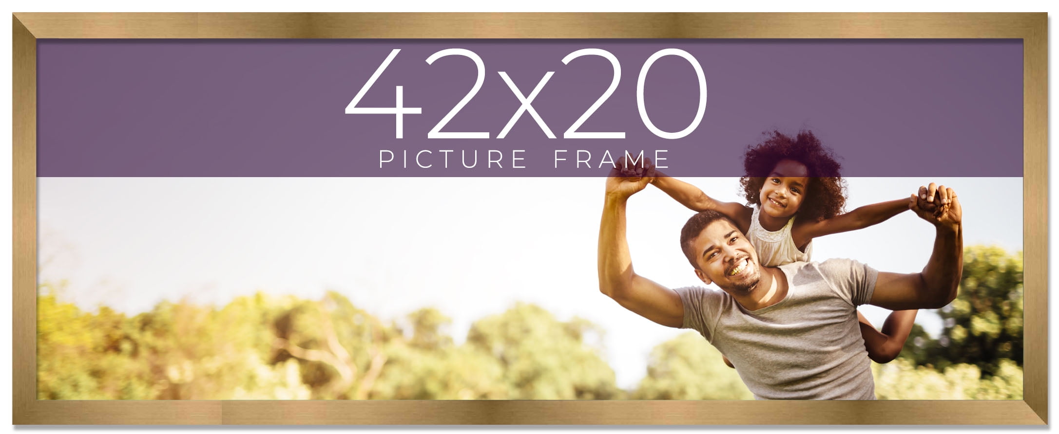 42x20 Frame Gold Bronze Solid Wood Picture Frame Width 0.75 Inches ...