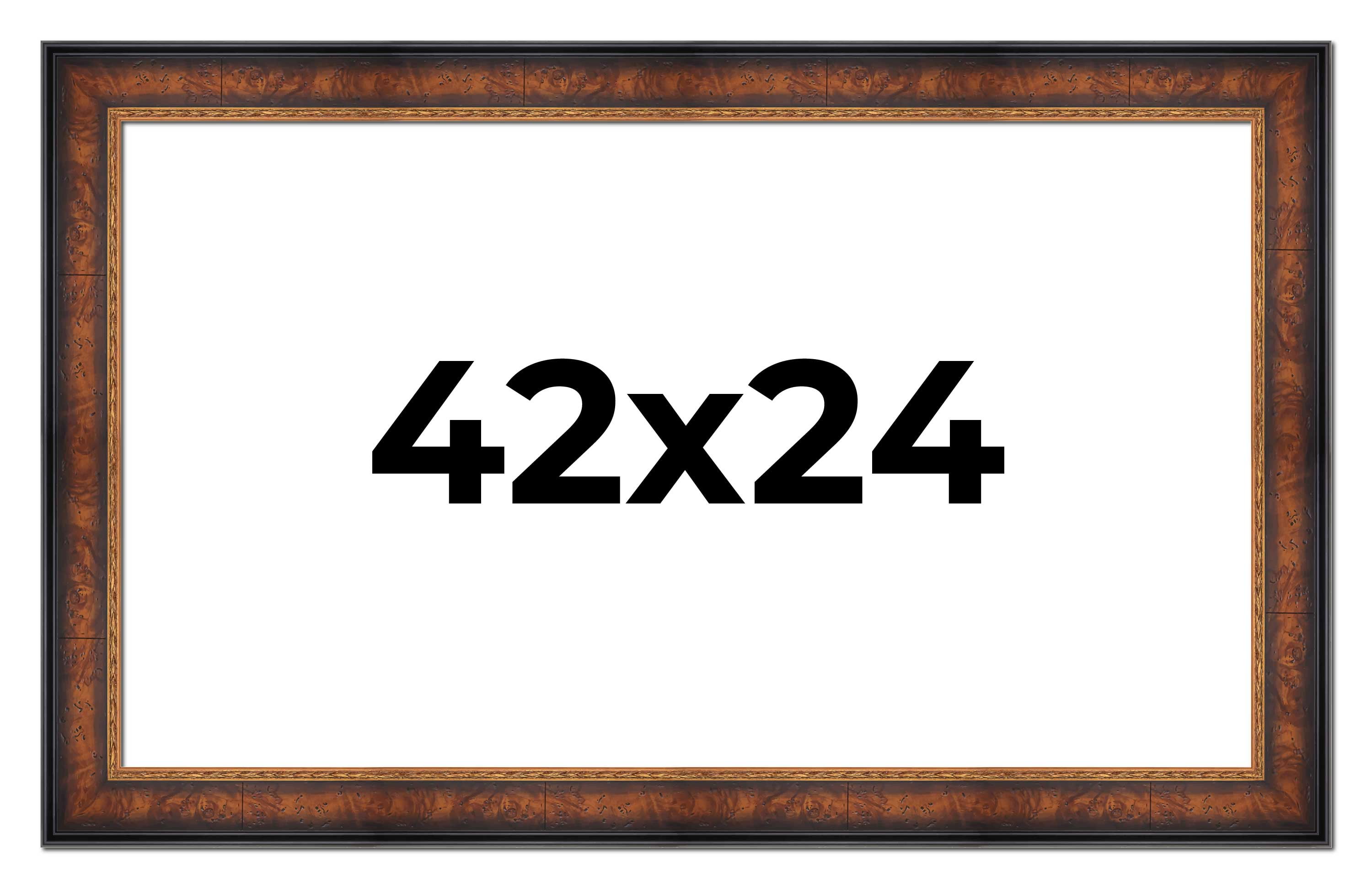 42x24 Frame Brown Walnut Gold Ornate Trim Solid Wood Plein Air Picture ...