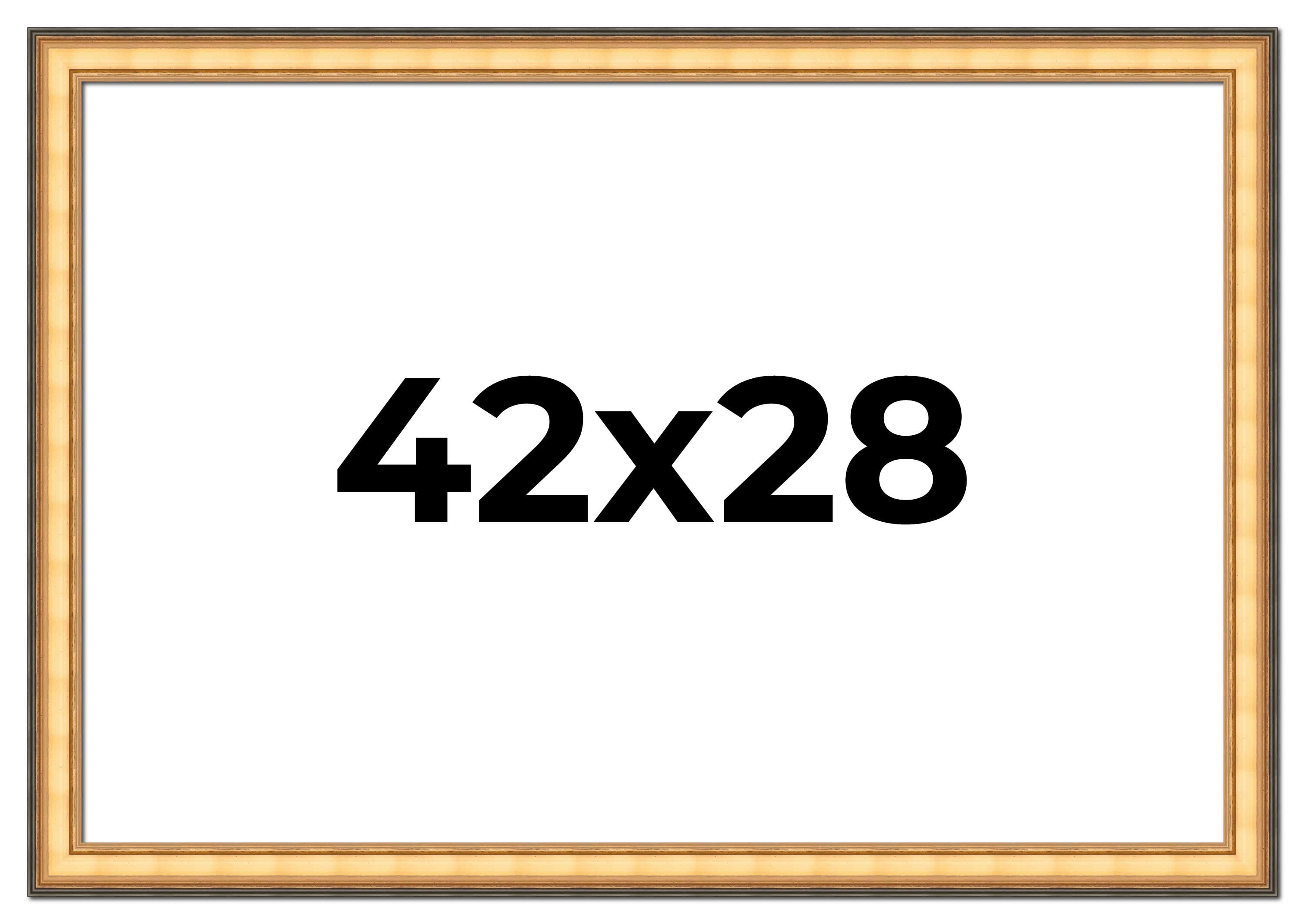 42x28 Frame Gold Plein Aire Solid Wood Picture Frame Width 2 Inches ...