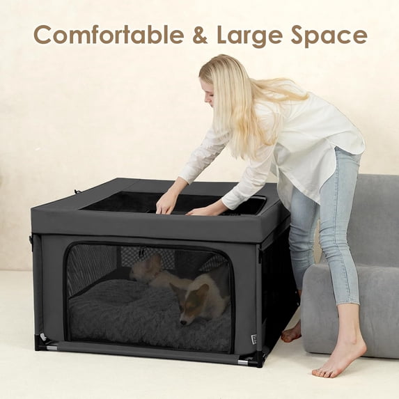42x42x26 Inches Puppy Playpen with Top Cover for Dogs & Cats Indoor or ...