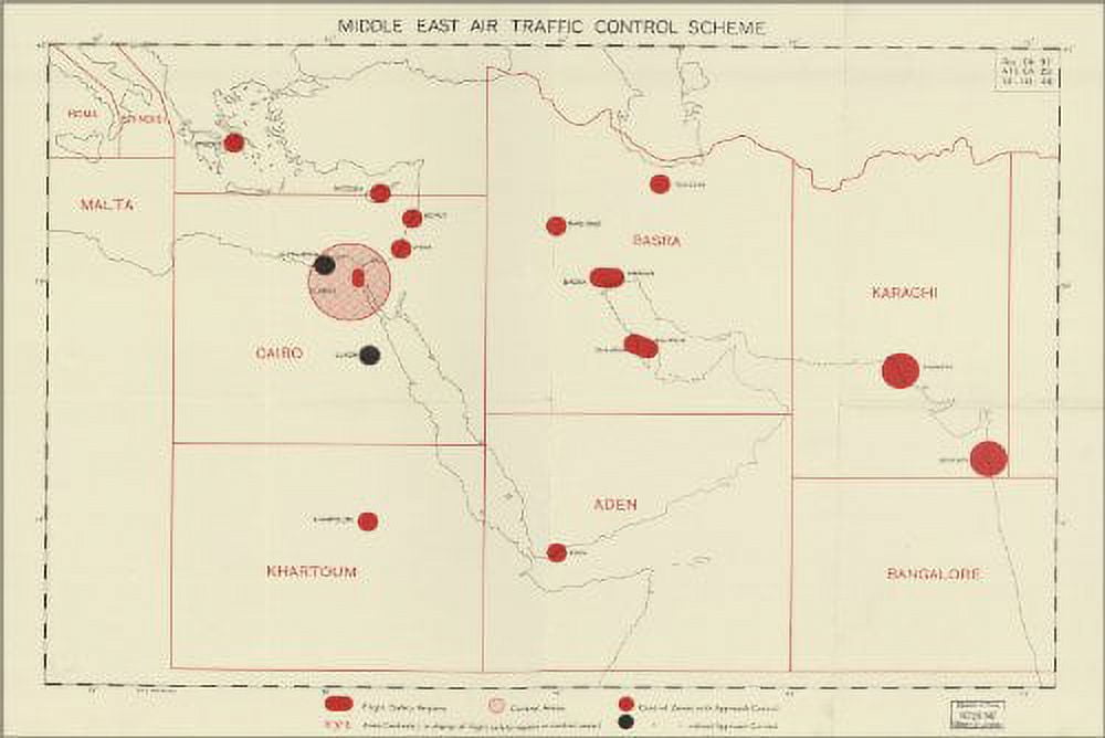 42x63 Poster; Map Of Middle East Air Traffic Control 1946 - Walmart.com