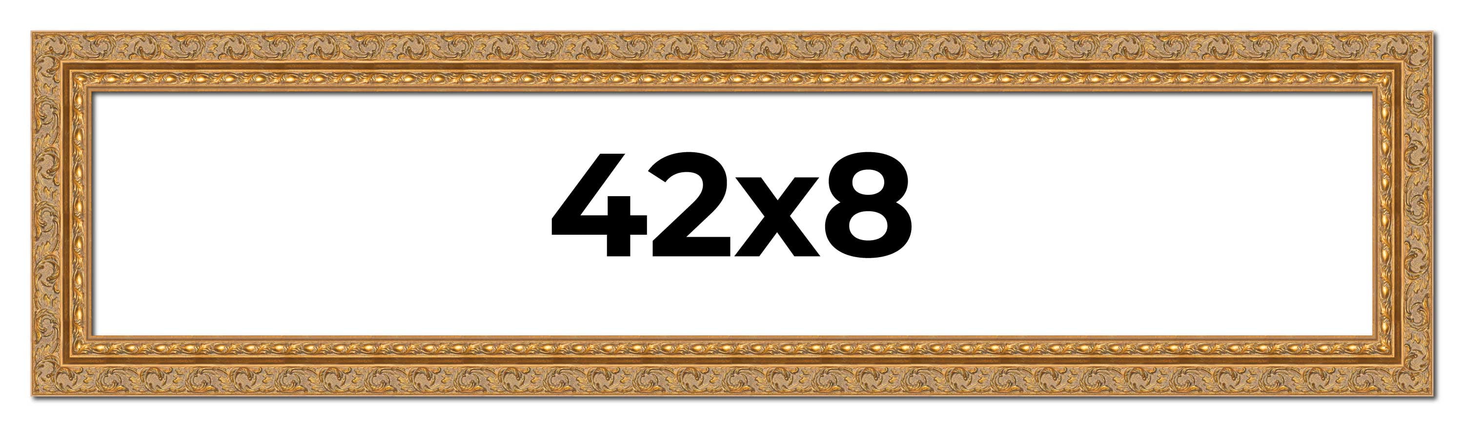 42x8 Frame Gold Ornate Solid Wood Picture Frame | 2 Inch Moulding Width ...