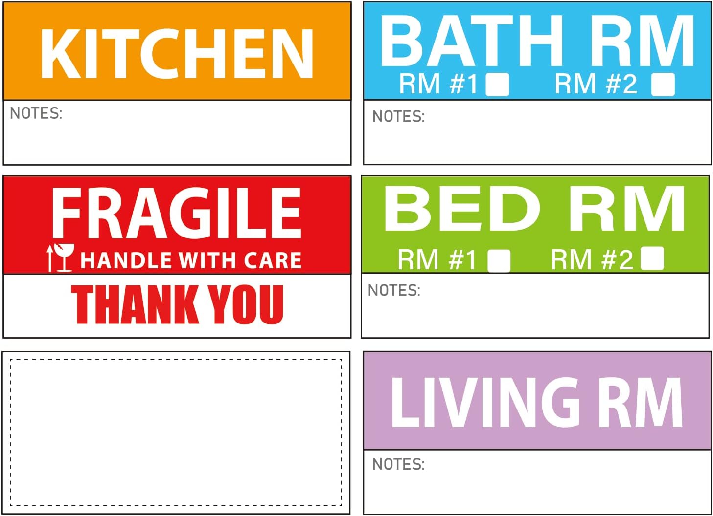 42x90mm Large Home Moving Labels for Apartment Moving, 4 Different ...