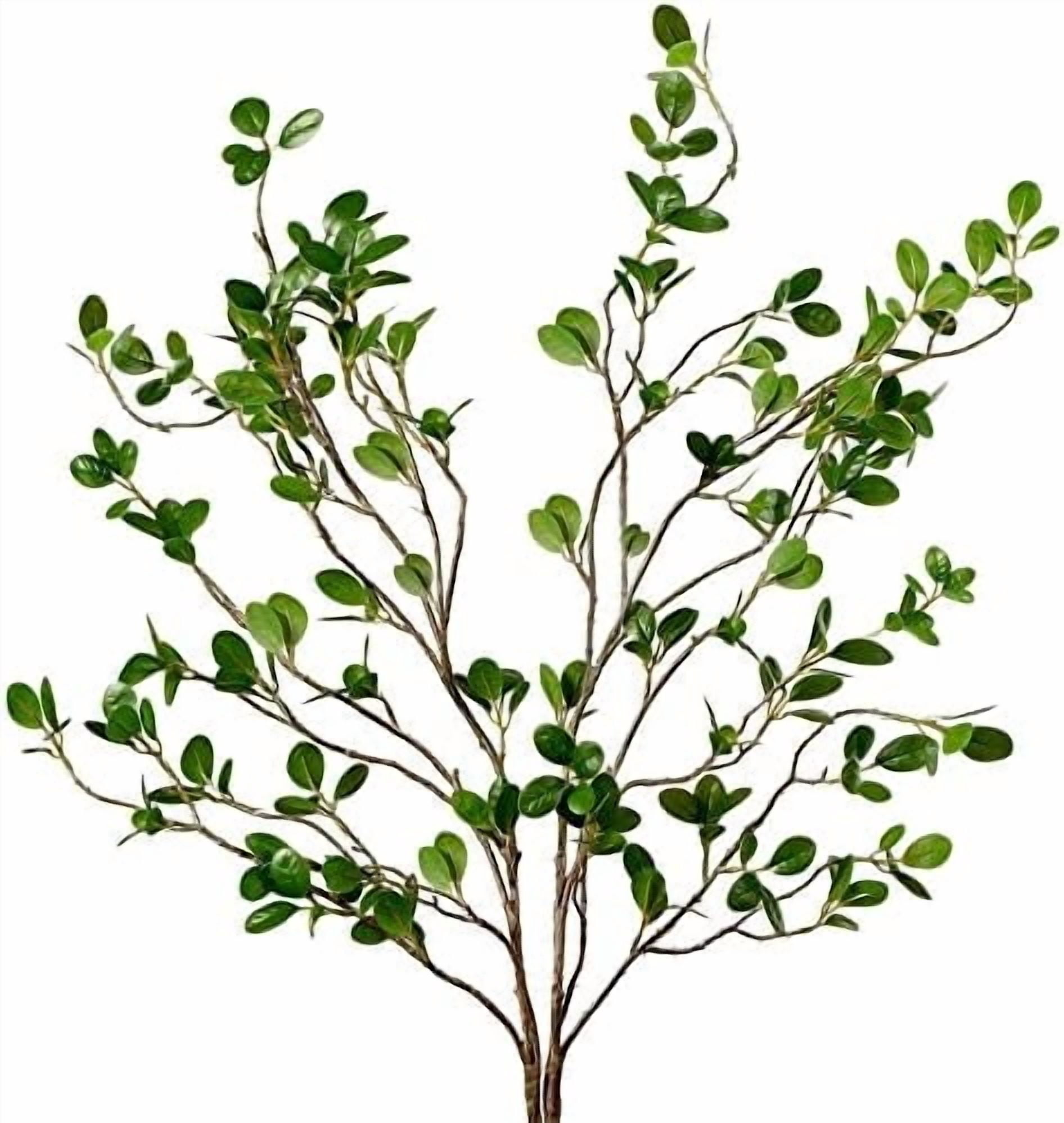 43’’ 2Pcs Artificial Ficus Branches Faux Leaf Spray Green Eucalyptus ...