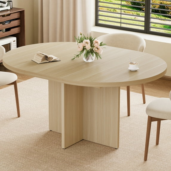 43.3''-59'' Extendable Dining Table for 4-8, Kitchen Table with Hidden ...
