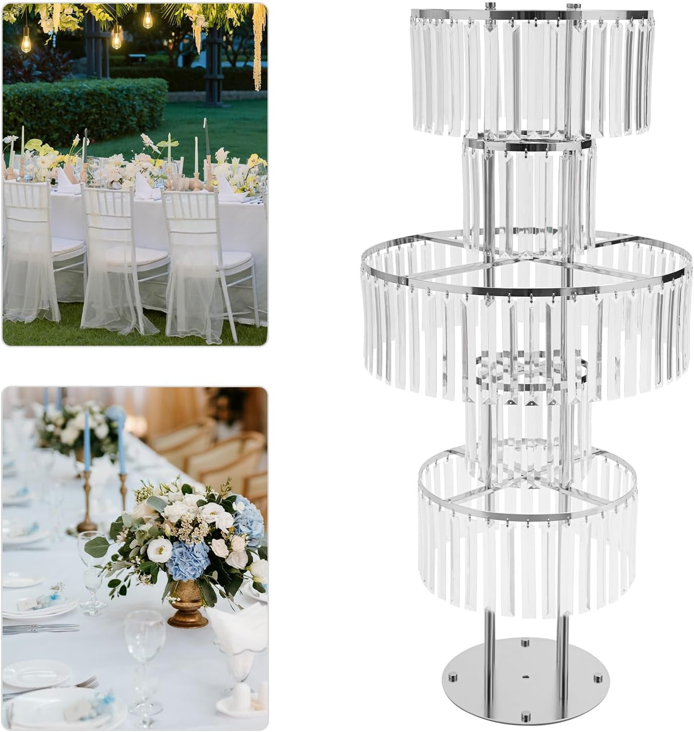 43.3 Inches Tall Acrylic Flower Vase,Round Flower Display Table Flower ...