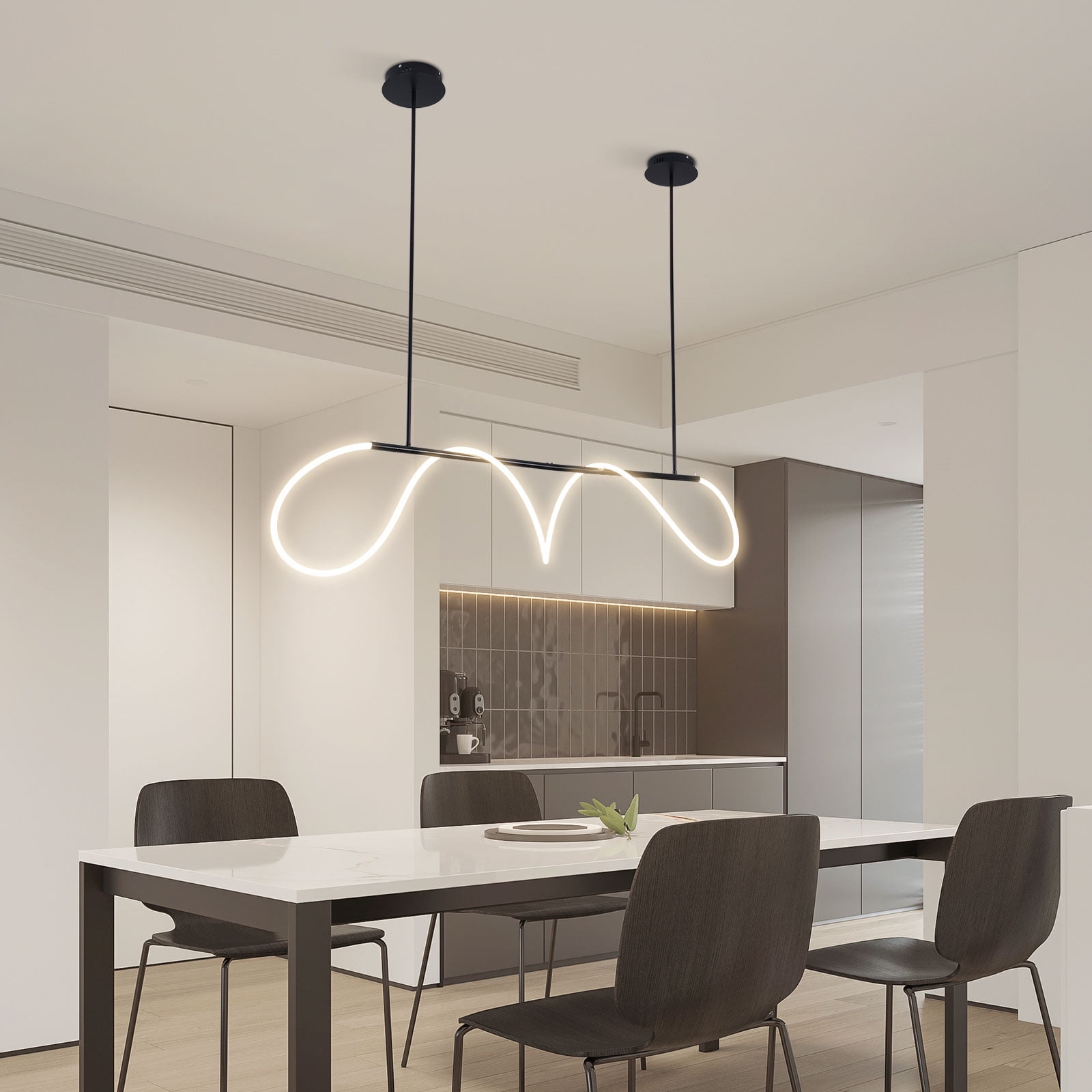 43.3"L Modern Chandelier Ceiling Light Fixture, Creative Music Note DIY ...