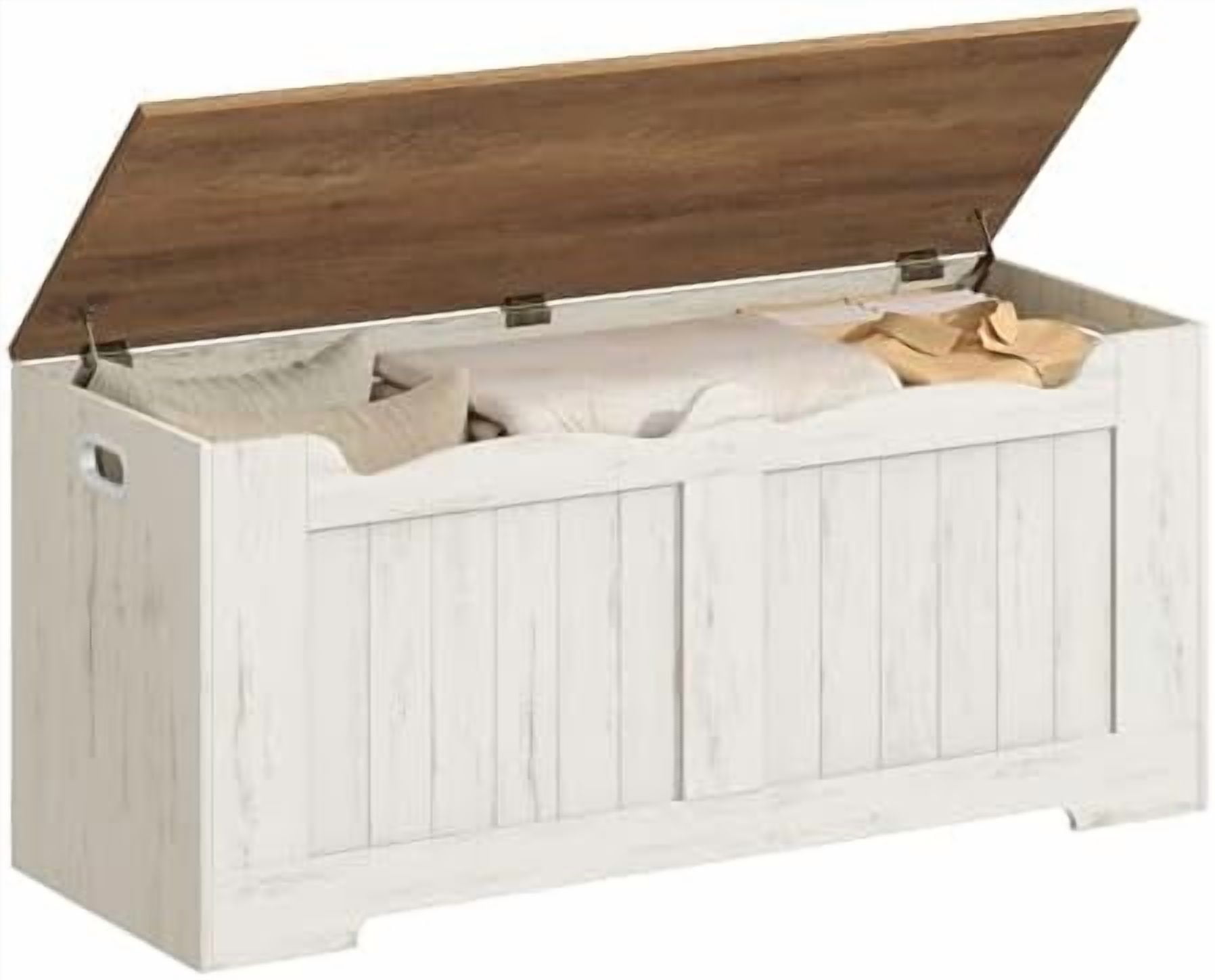 43.3" Storage Chest, Extra Large Storage Trunk with 2 Safety Hinges ...