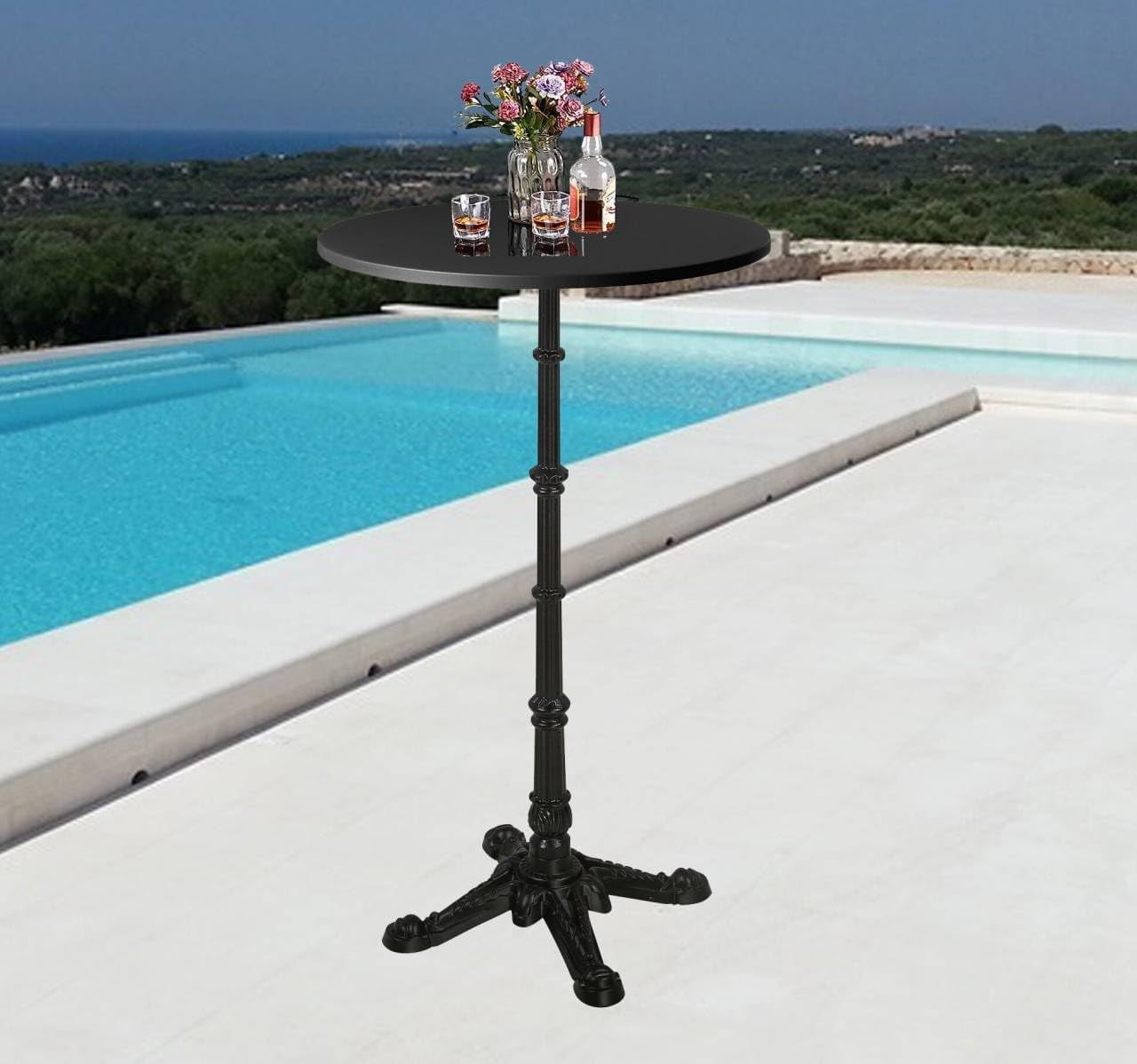 43.3" Tall Roman Column Table, Bar Height Standing Cocktail Bistro Pub ...