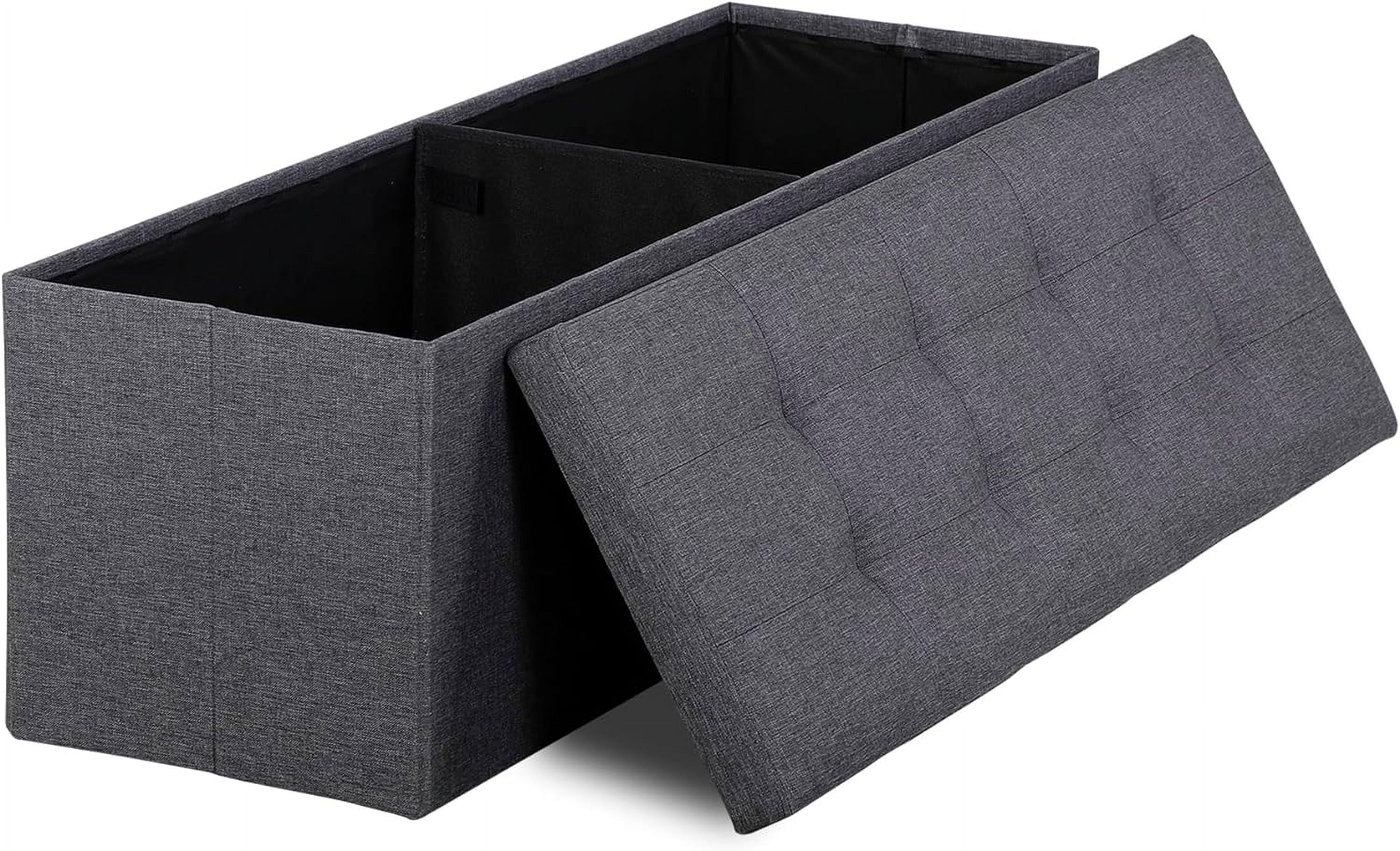 43.3 inches Folding Storage Ottoman Bench Storage Chest Footrest with ...