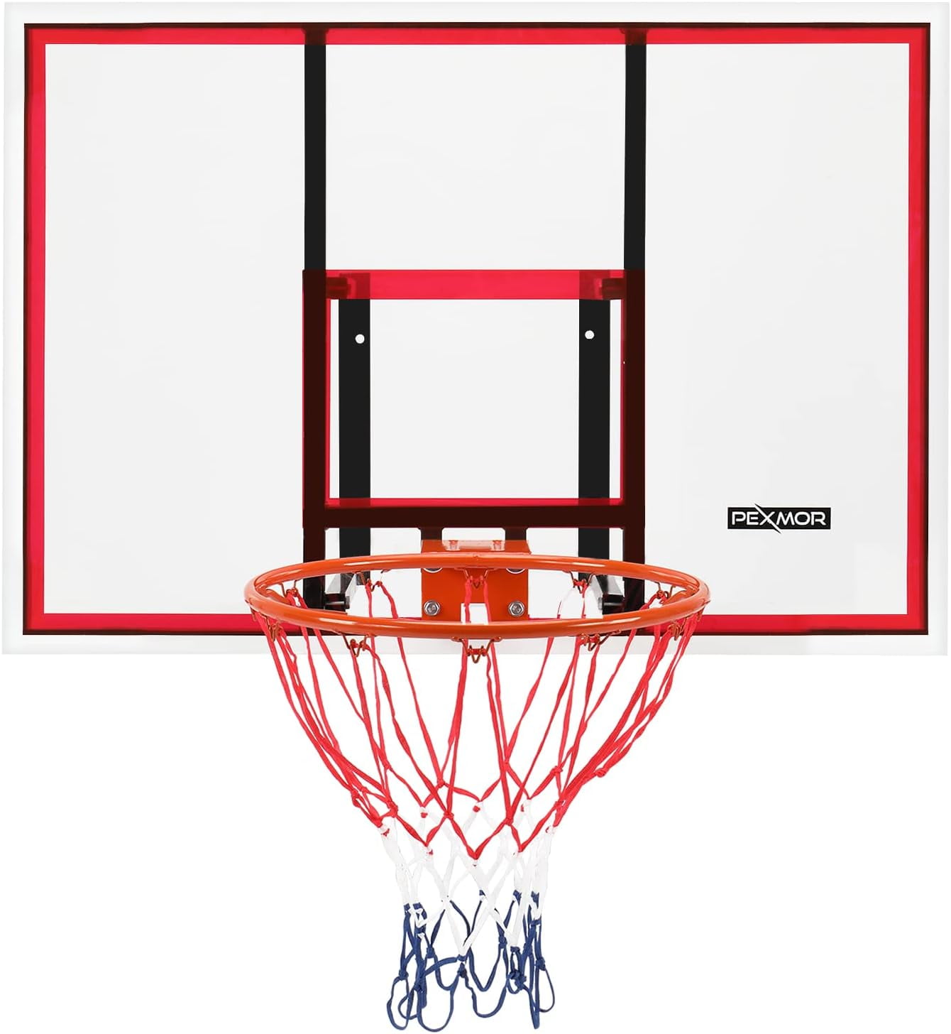 43.3“ x 29.5“ Wall-Mount Basketball, Backboard Hoops & Goal Rim Combo ...