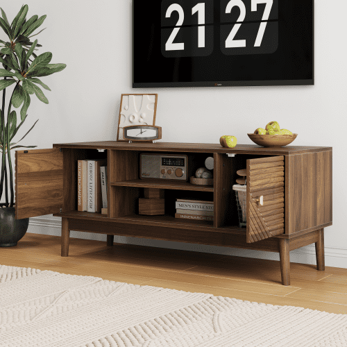 43.31 inch TV Stand, Mid-Century Modern TV Stand for 32/45 inch TV ...