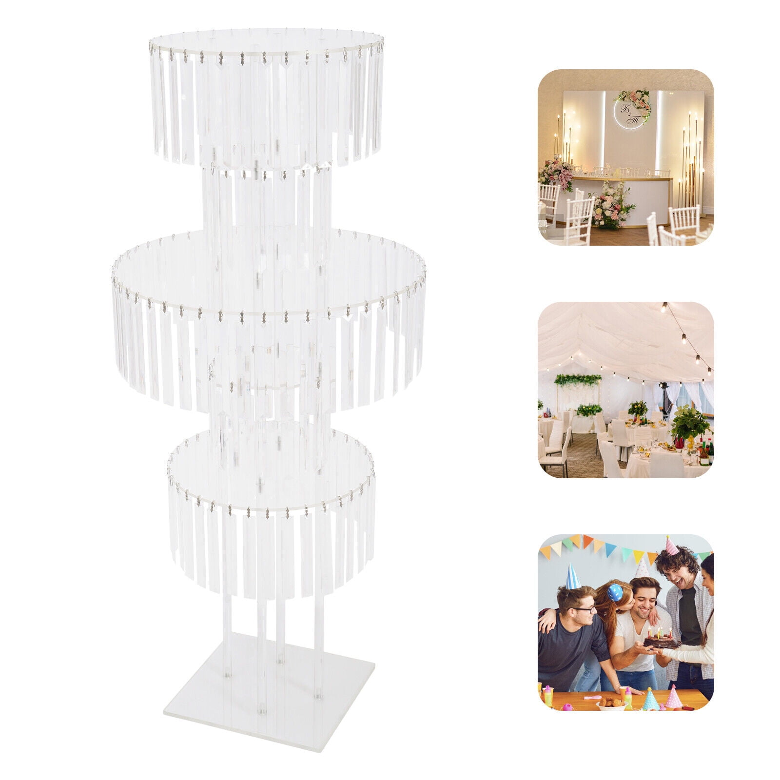 43.3in 5 Tier Crystal Vases for Centerpieces, Acrylic Pedestal Stand ...
