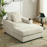 43.5" Oversized Chaise Lounger Modern Style Sofa Couch ,with Pillows ...