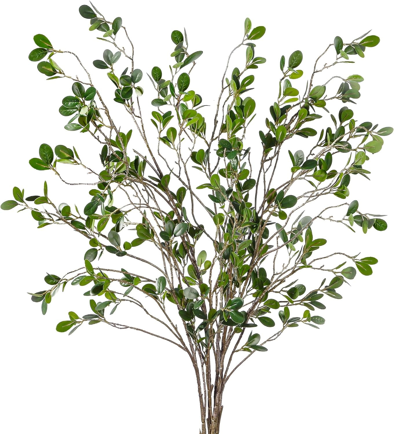 43’’ 5Pcs Artificial Ficus Branches Faux Leaf Spray Green Eucalyptus ...