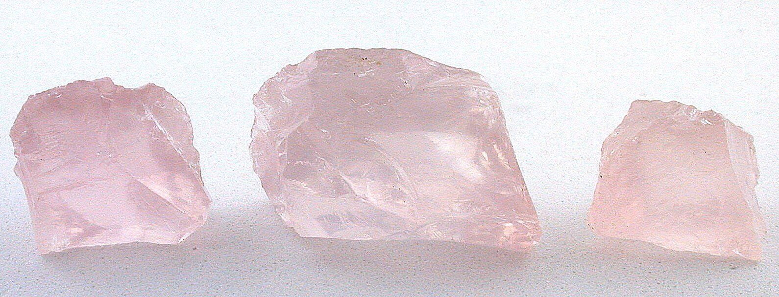 43.7 Gram Three NO DYE Transparent Facet Grade Rose Quartz Gemstone ...
