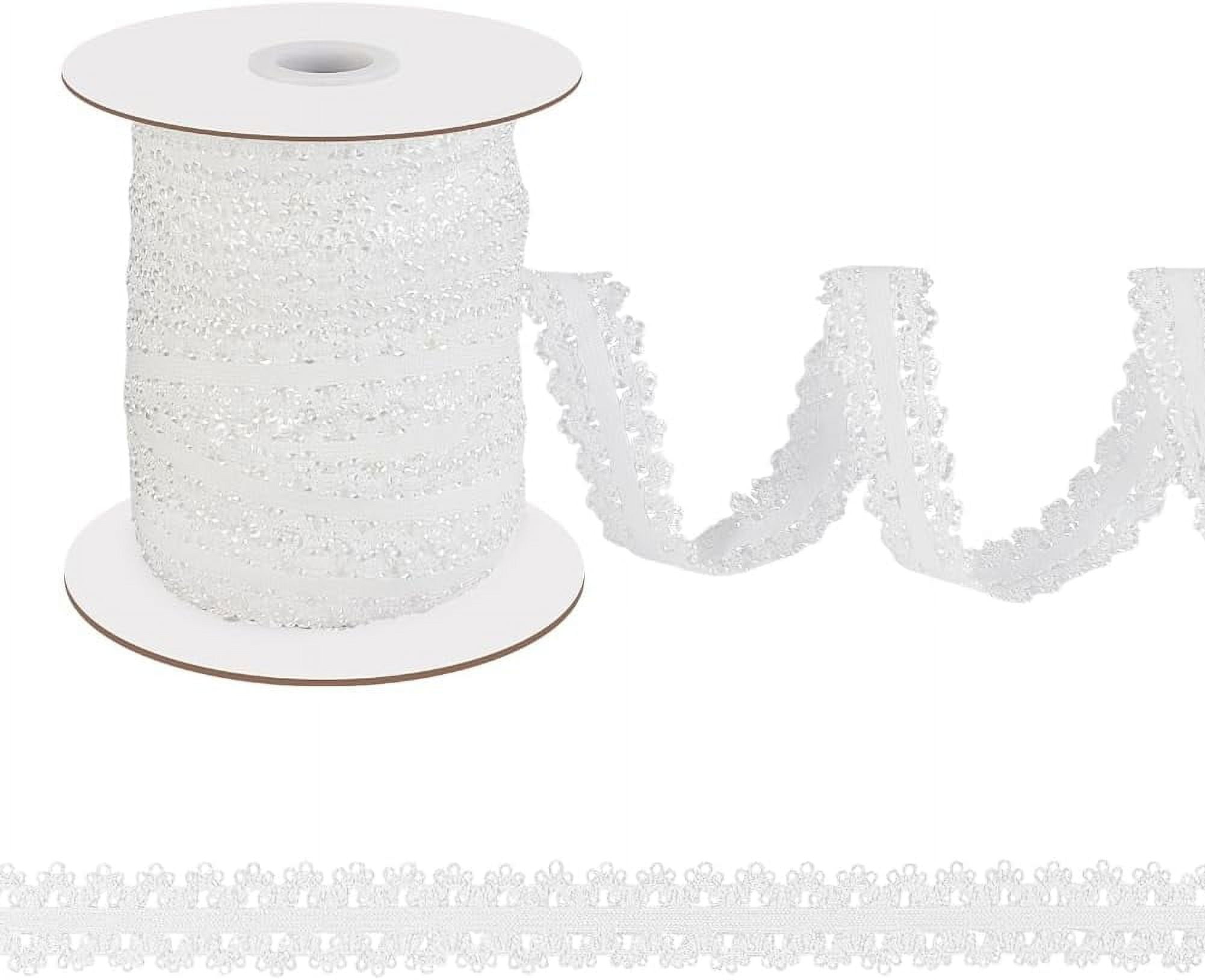 43.7 Yards Picot Edge Stretch Lace Trim 1.57 Inch Wide Frilly Edges ...