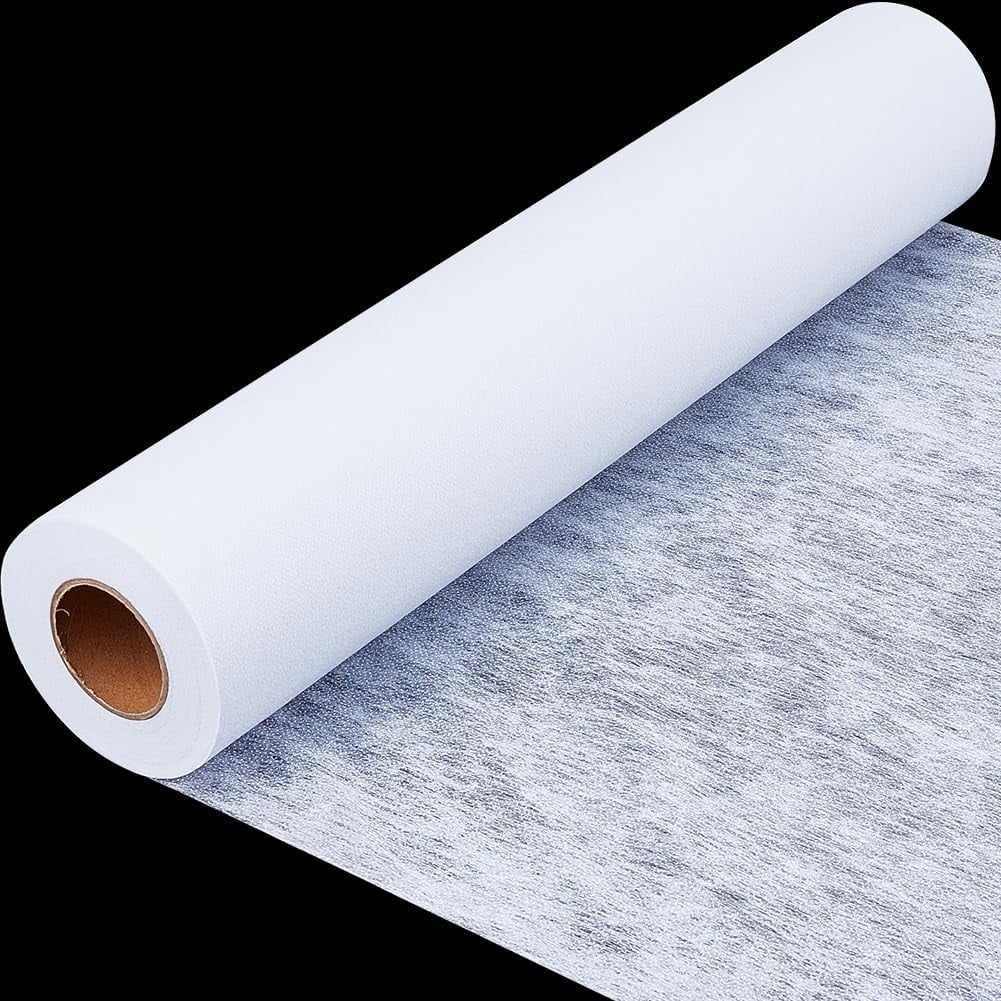 43.7 Yards x 15.75" White Iron on Fusible Interfacing Fabric Textiles Polyester Interfacing for ...