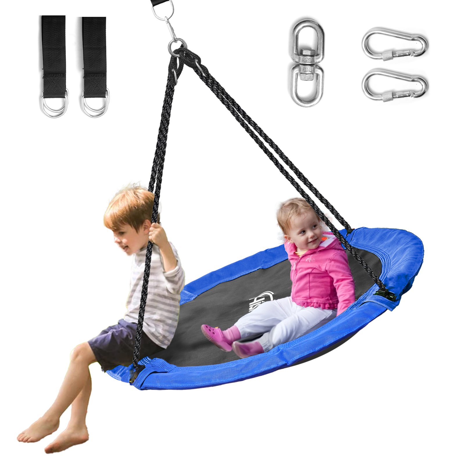 WonkaWoo Round Web Swing 40" Circle Swing for Trees, 4 Kids Capacity ...