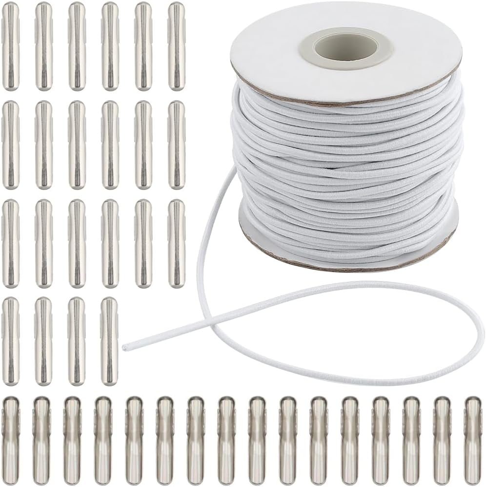 43.74 Yards x 2mm Elastic Barbed Cords Stretch Round String Loop with ...