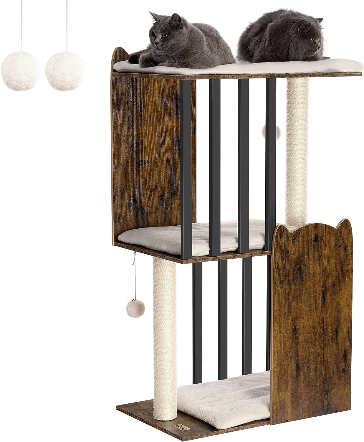 43.8in 3-Tier Modern Cat Tree Tower Condo, Cat Scratch Posts for Indoor ...
