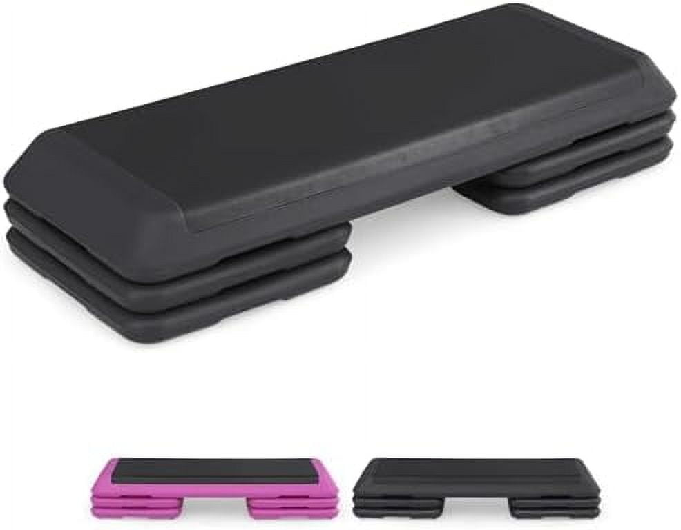 43" Aerobics Step Platform, Exercise Workout Stepper with 4” 6” 8 ...