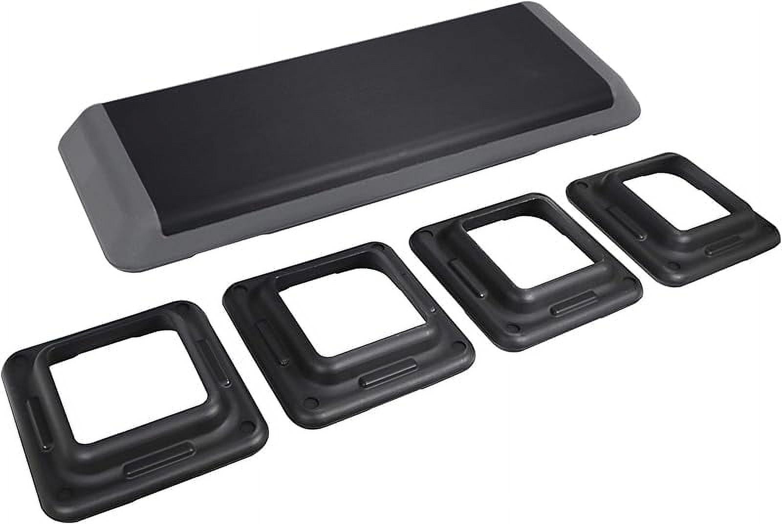 43'' Exercise Aerobic Step Platform, Adjustable Fitness Stepper with 4 ...