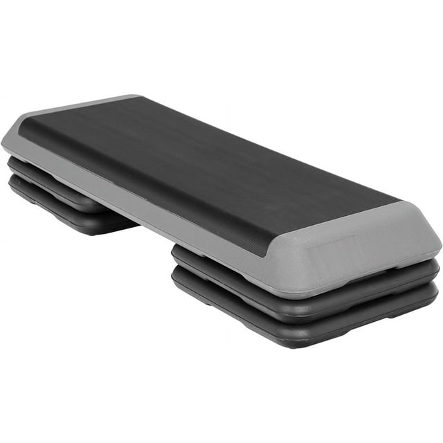 43'' Exercise Aerobic Step Platform, Adjustable Fitness Stepper with 4 ...