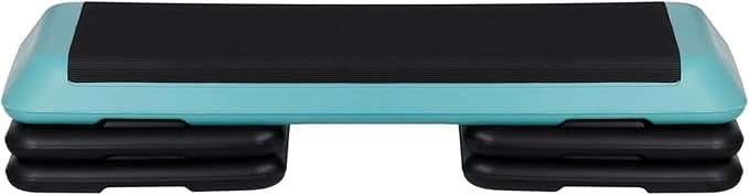 43'' Exercise Aerobic Step Platform, Adjustable Fitness Stepper with 4 ...