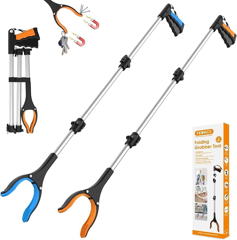 43" Extra Long Grabber Tool, Foldable Grabbers for Elderly Grab It ...