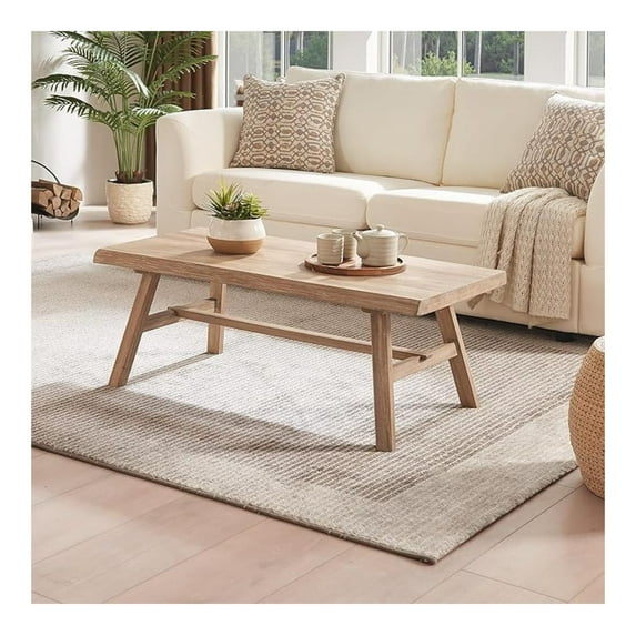 43" Farmhouse Coffee Table, Rustic Wood Center Table for Living Room ...