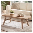43" Farmhouse Solid Wood Coffee Table, Rustic Rectangular Center Table ...