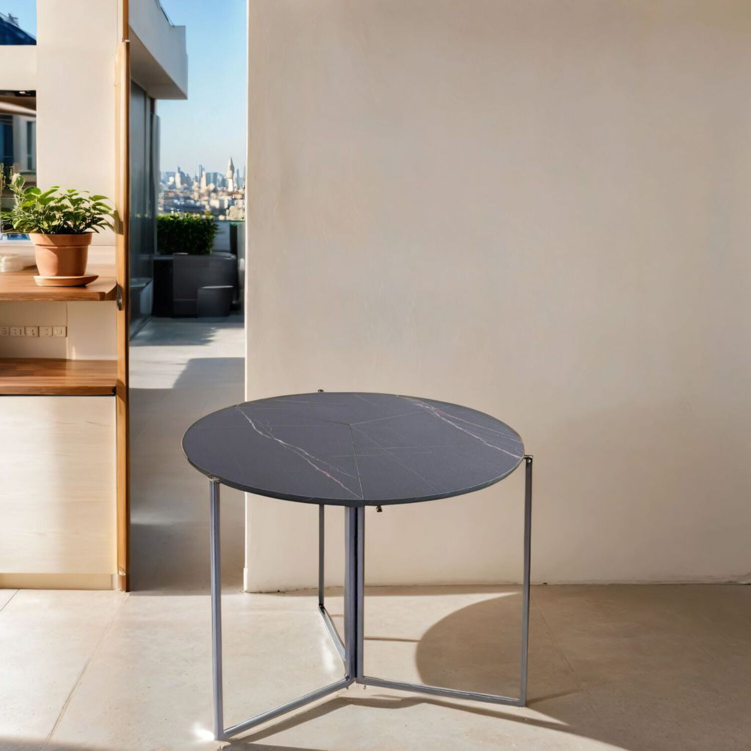 43" Folding Table Multi-Use in Black Carrera - Walmart.com